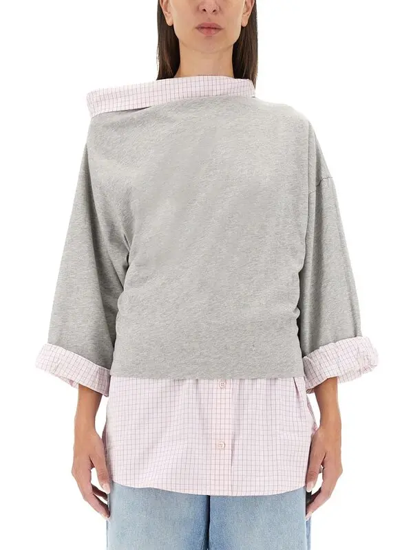 Dries Van Noten Cotton Shirt Sweatshirt - Gray