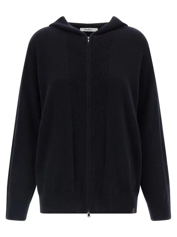 Max Mara Mxpcrusca Cashmere Zip-up Hooded Cardigan - Blue