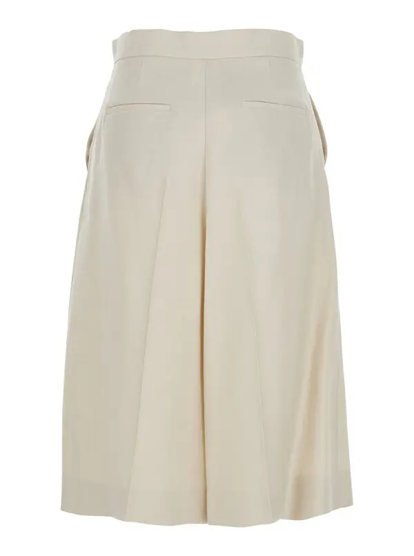 Max Mara Wide-leg Linen Bermuda Shorts - Multicolor