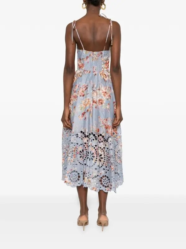 Zimmermann Awaken Picnic Dress Floral Linen - Multicolor