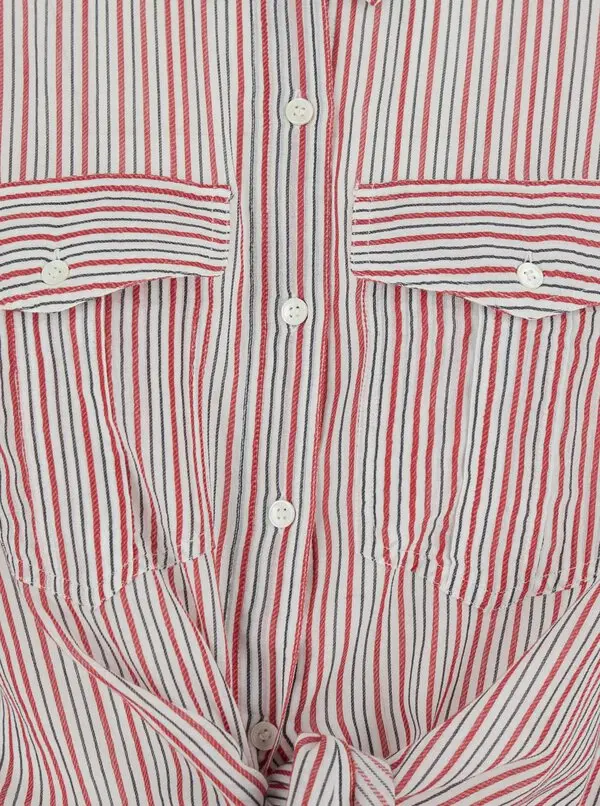 Isabel Marant Étoile Cotton Striped Shirt With Front Bow Detail - Multicolor