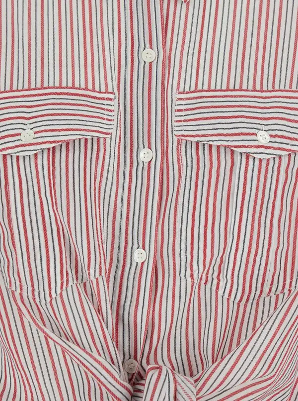 Isabel Marant Étoile Cotton Striped Shirt With Front Bow Detail