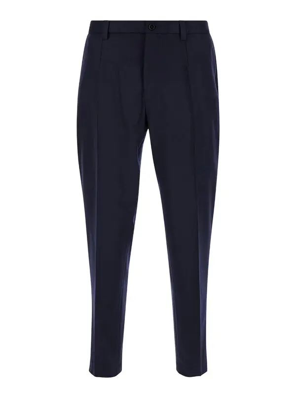 Dolce & Gabbana Blue Wool High Waist Pants - Multicolor