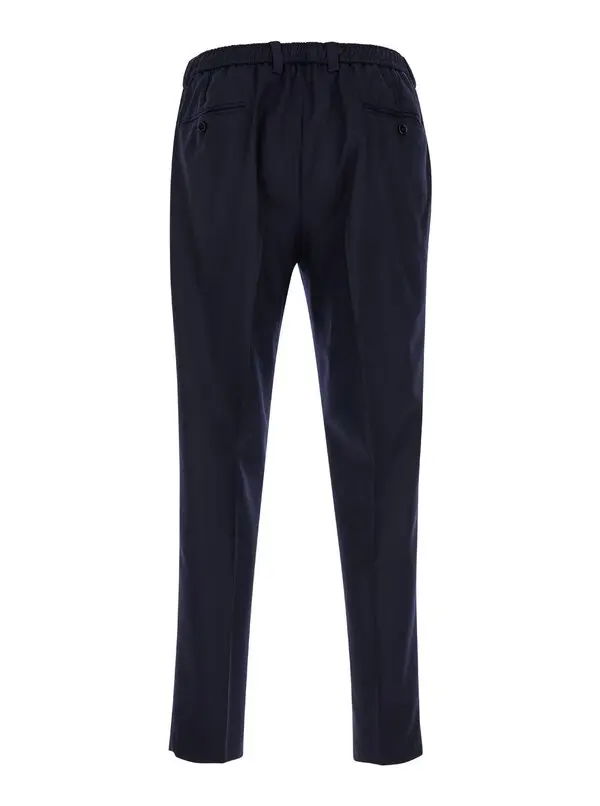 Dolce & Gabbana Blue Wool High Waist Pants - Multicolor