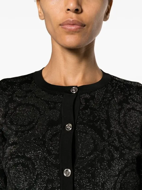 Versace Barocco Knit Cropped Cardigan - Multicolor