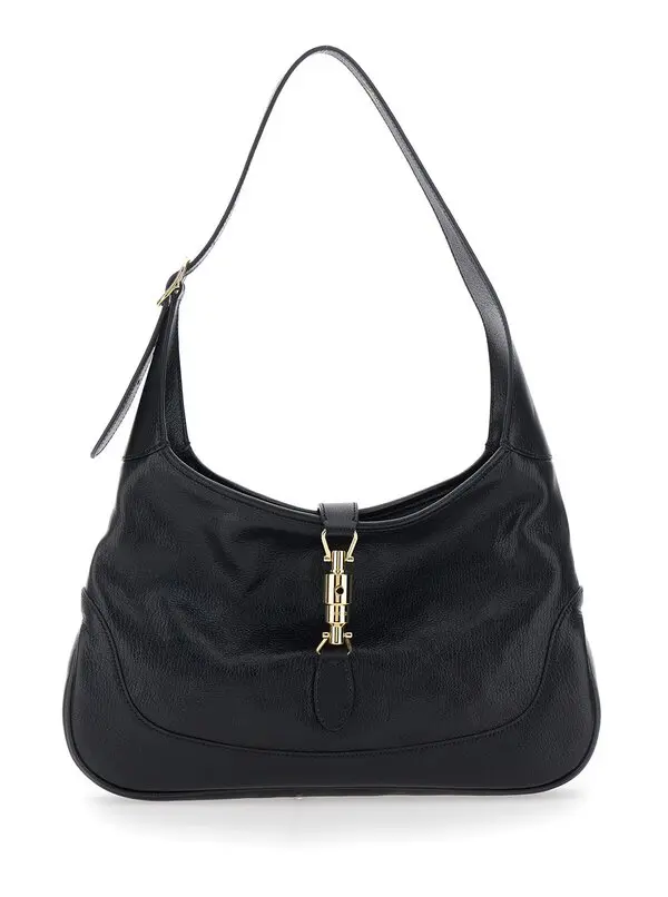 Gucci Jackie" Shoulder Bag With Strap And Front Closure In Black Leather - Multicolor