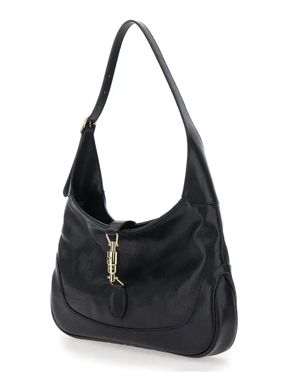 Gucci Jackie" Shoulder Bag With Strap And Front Closure In Black Leather - Multicolor