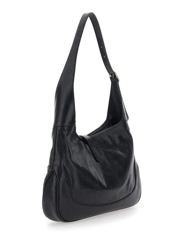 Gucci Jackie" Shoulder Bag With Strap And Front Closure In Black Leather - Multicolor