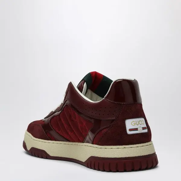 Gucci Re-web Sneakers In Burgundy Gg Fabric - Red