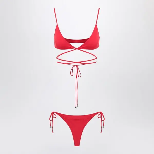 Attico Two-piece Triangle Bikini - Red