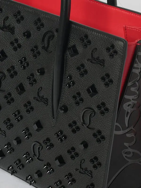 CHRISTIAN LOUBOUTIN Embellished Calf Leather Handbag - Black