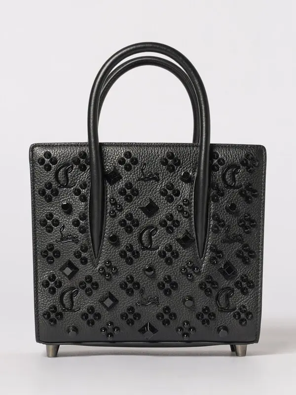 CHRISTIAN LOUBOUTIN Embellished Calf Leather Handbag - Black