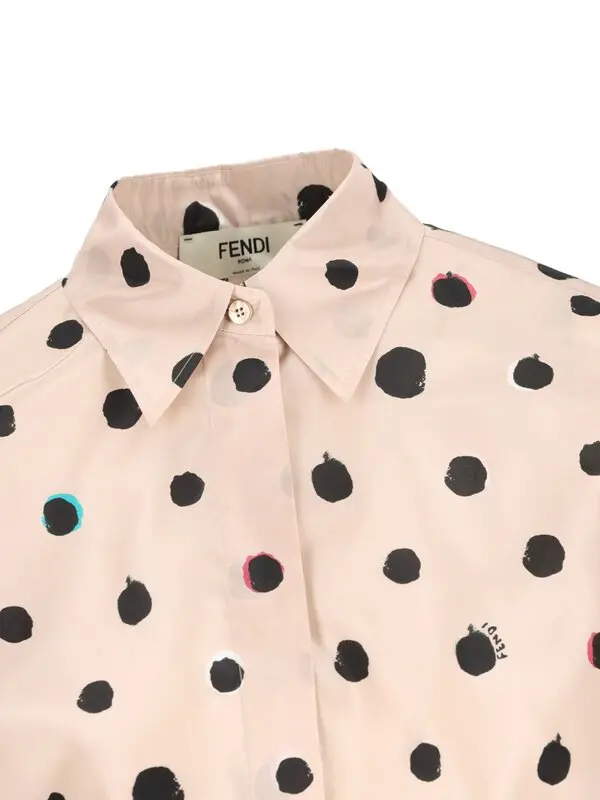 Fendi Silk Falena Dots Print Shirt - Multicolor