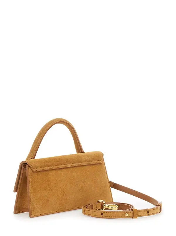 Jacquemus Le Chiquito Long Suede Handbag With Front Logo - Brown