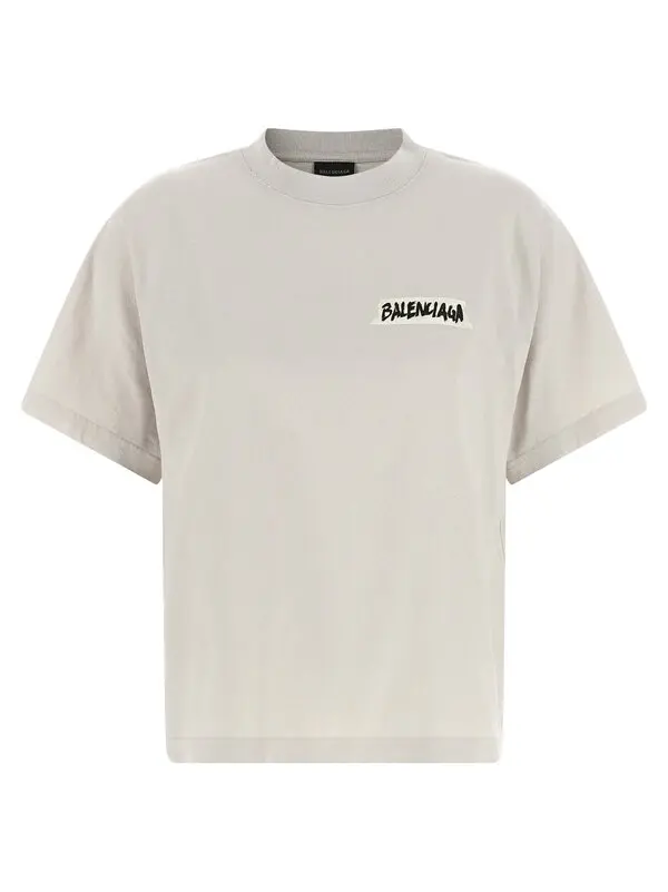 Balenciaga Masking Tape Print T-shirt - Gray