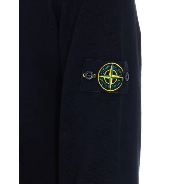 Stone Island Logo Detailed Crew Neck Sweater - Black