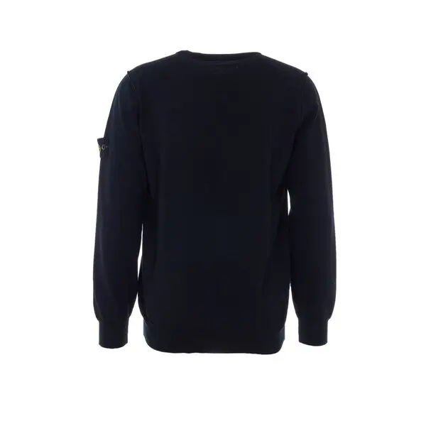 Stone Island Logo Detailed Crew Neck Sweater - Black