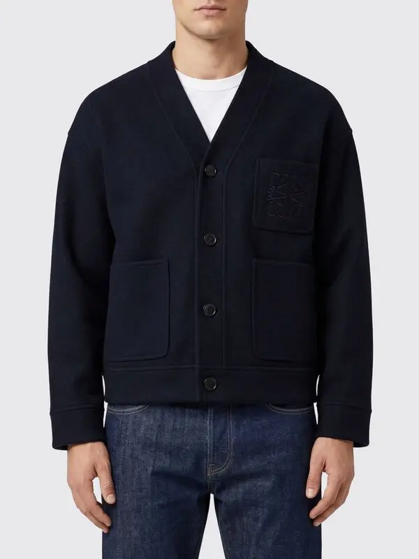 Loewe Navy Wool And Cashmere Sweater