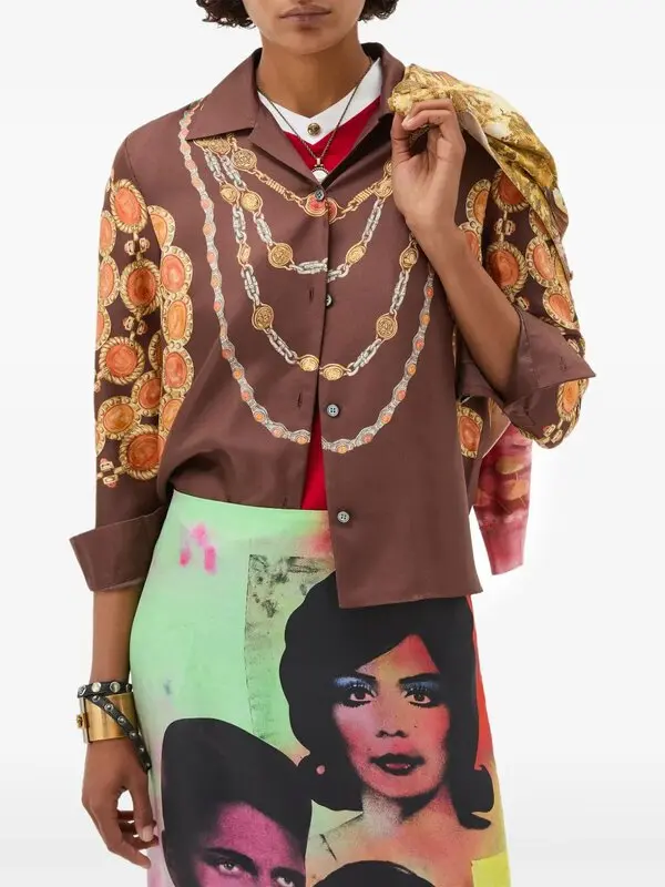 Versace The Lover Print Silk Twill Shirt