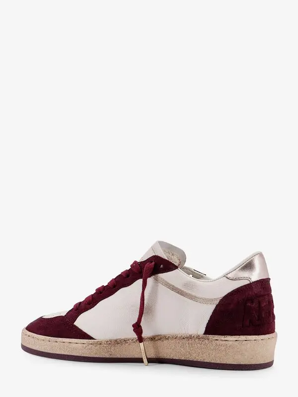 GOLDEN GOOSE Ballstar Leather Sneakers With Swarovski Logo