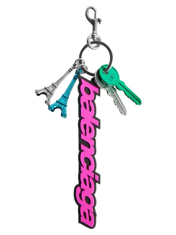 Balenciaga B Logo Keychain - Multicolor