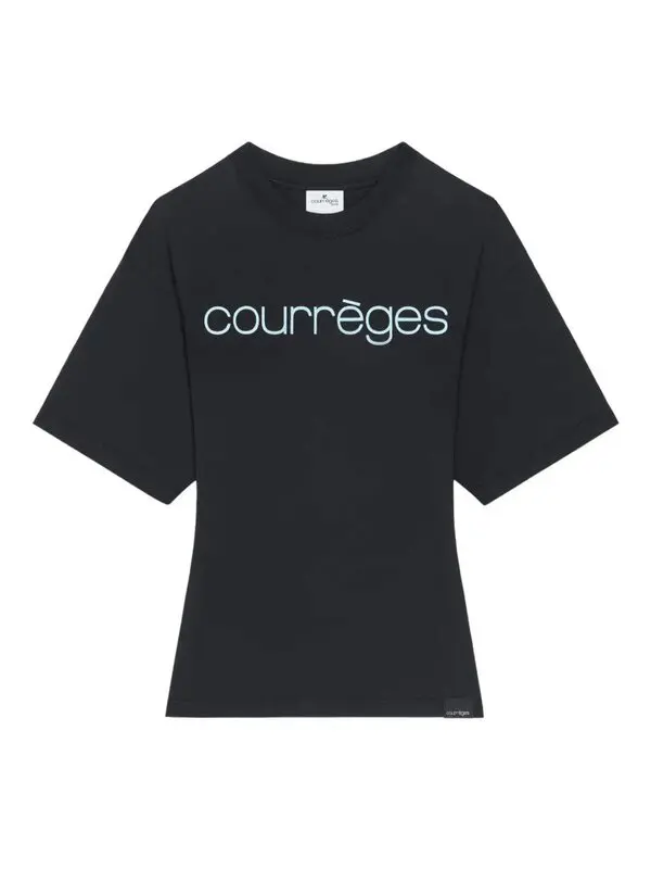 COURREGES Fitted Printed T-shirt - Black