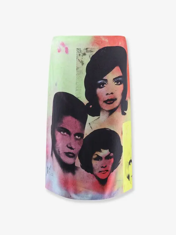 Versace Printed Silk Twill Midi Skirt - Multicolor