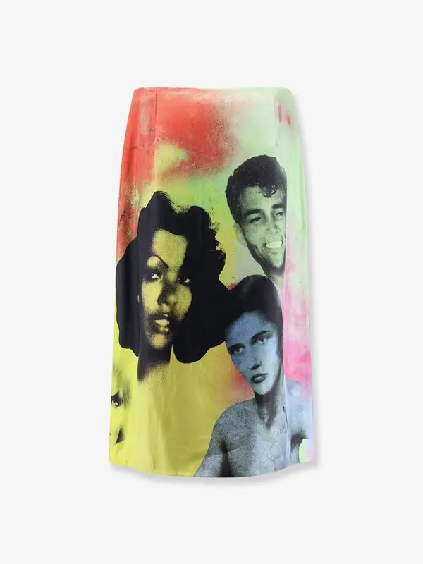 Versace Printed Silk Twill Midi Skirt - Multicolor