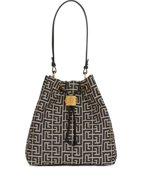Balmain Sync Monogram Drawstring Backpack - Multicolor