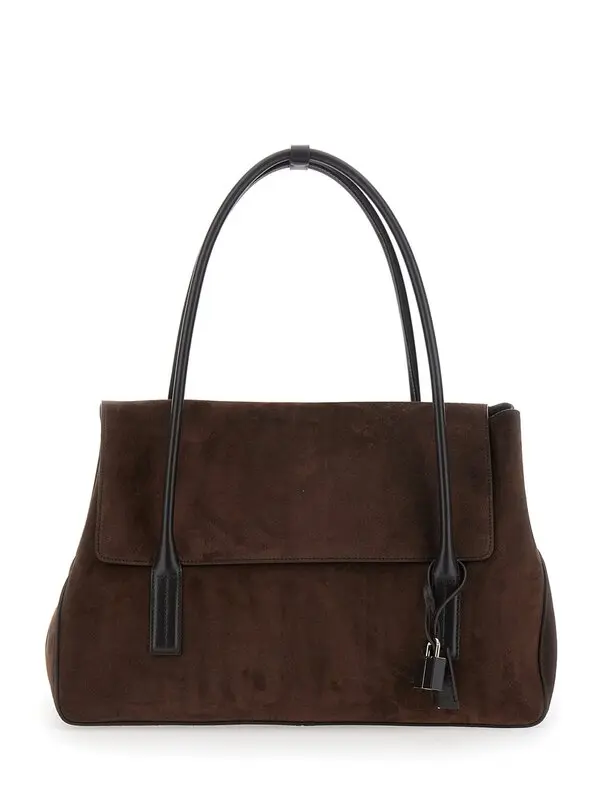 TOM FORD Suede Shoulder Bag With Padlock Detail - Multicolor