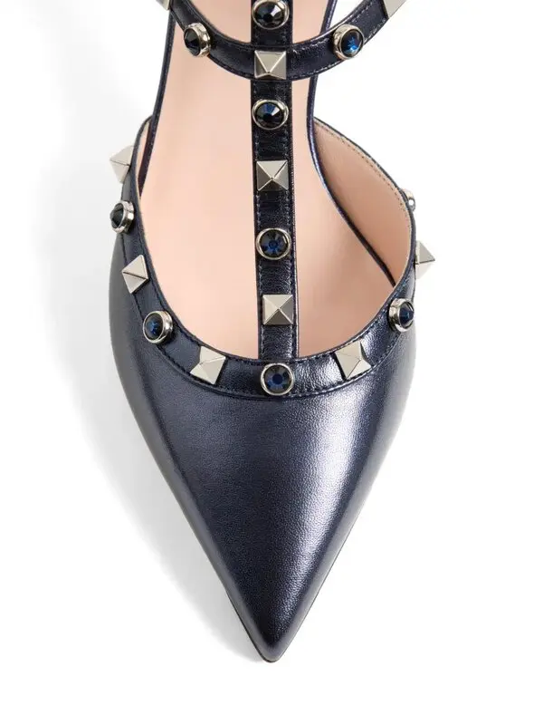 Valentino Garavani Rockstud 65 Pumps In Laminated Nappa Leather With Cabochon