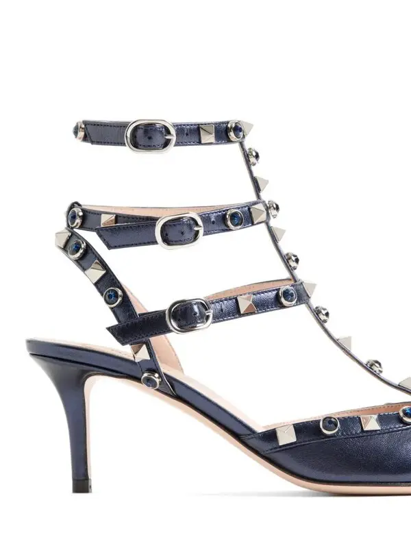 Valentino Garavani Rockstud 65 Pumps In Laminated Nappa Leather With Cabochon