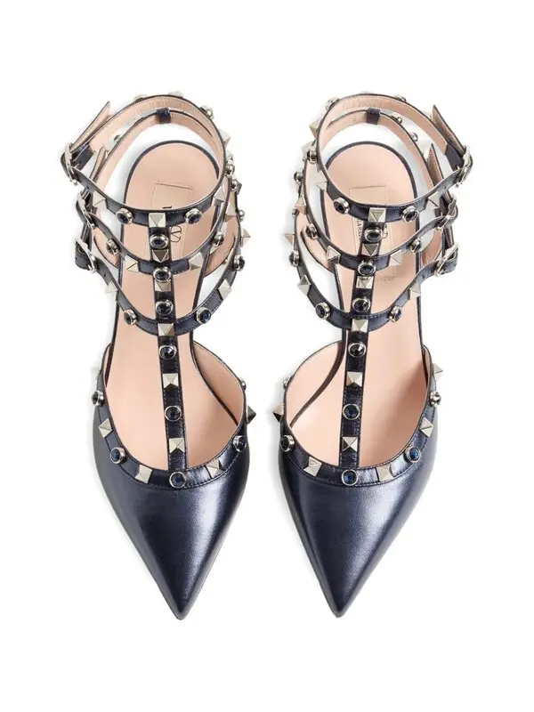 Valentino Garavani Rockstud 65 Pumps In Laminated Nappa Leather With Cabochon