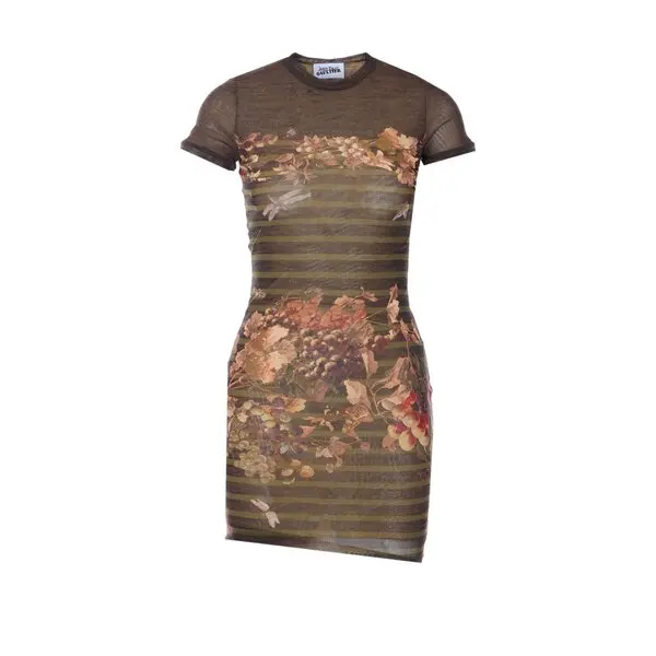 JEAN PAUL GAULTIER Floral Print Short Sleeve Dress