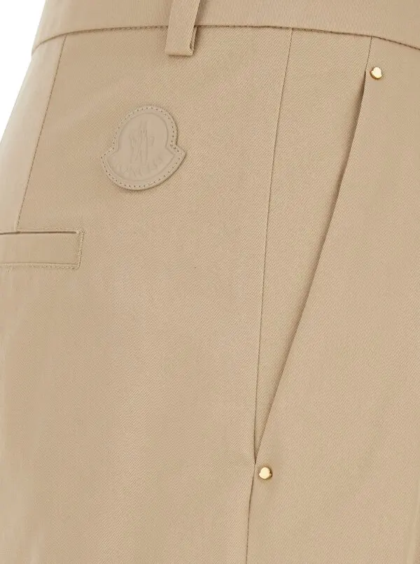 Moncler Michaela Cotton Blend Wide Leg Trousers - Multicolor
