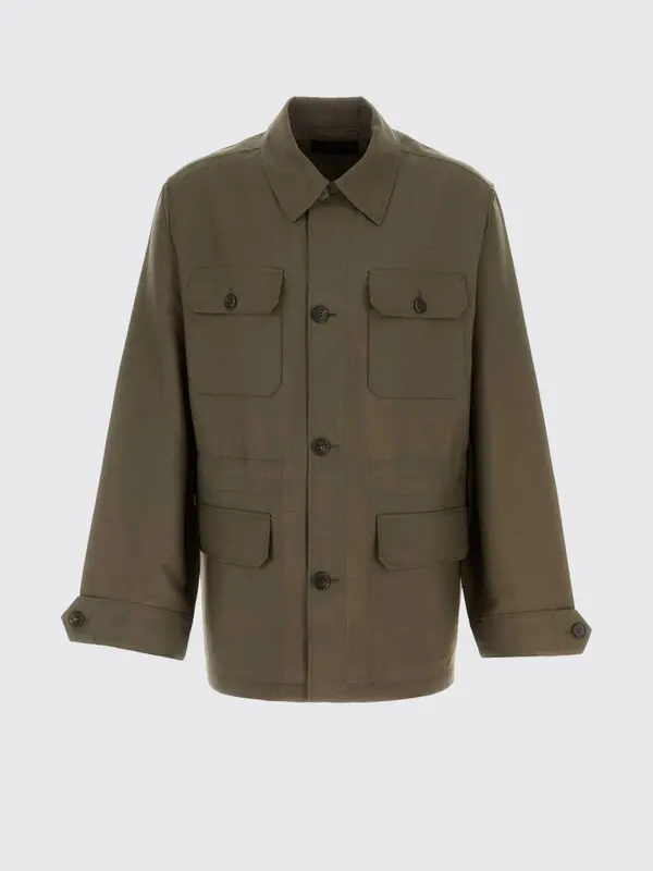 Prada Military Jacket In Mohair And Virgin Wool - Green