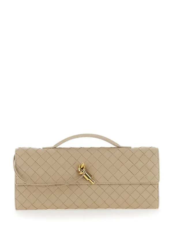 Bottega Veneta Andiamo Clutch With Handle And Intreccio Motif - Multicolor