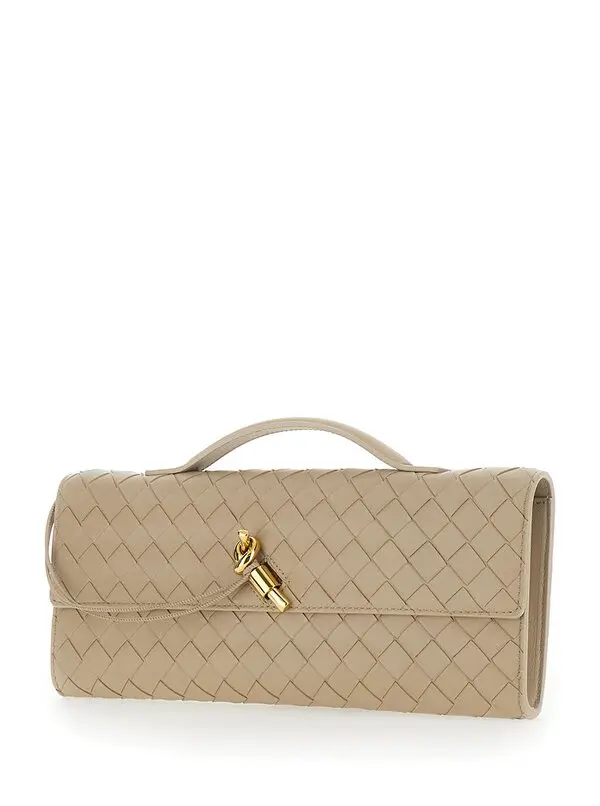 Bottega Veneta Andiamo Clutch With Handle And Intreccio Motif - Multicolor