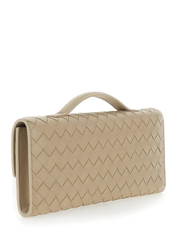 Bottega Veneta Andiamo Clutch With Handle And Intreccio Motif - Multicolor