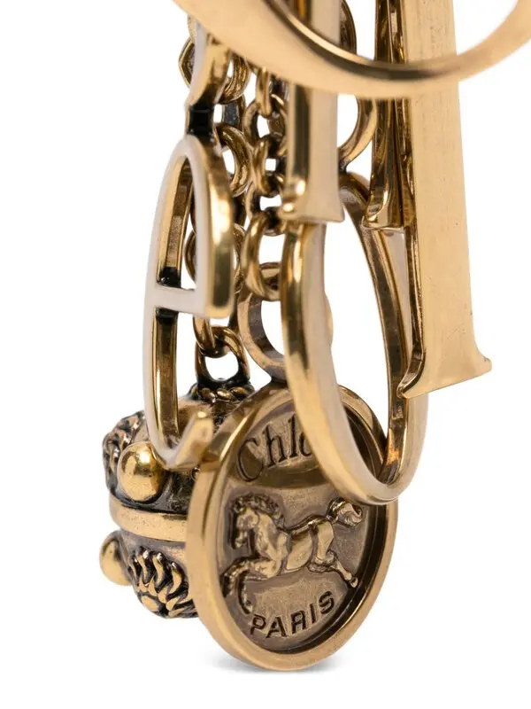 Chloé Symbols Keyring Gold Tone - Multicolor