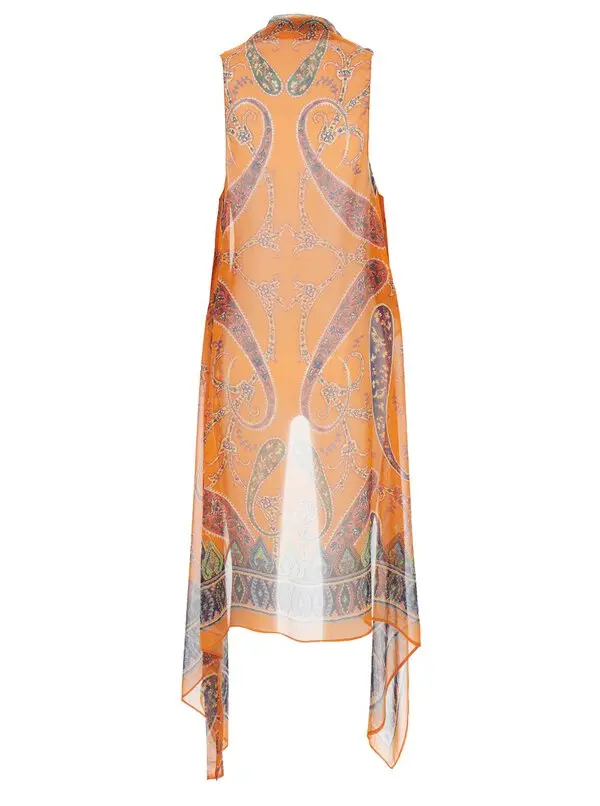 Etro Printed Gilet With Silk Details