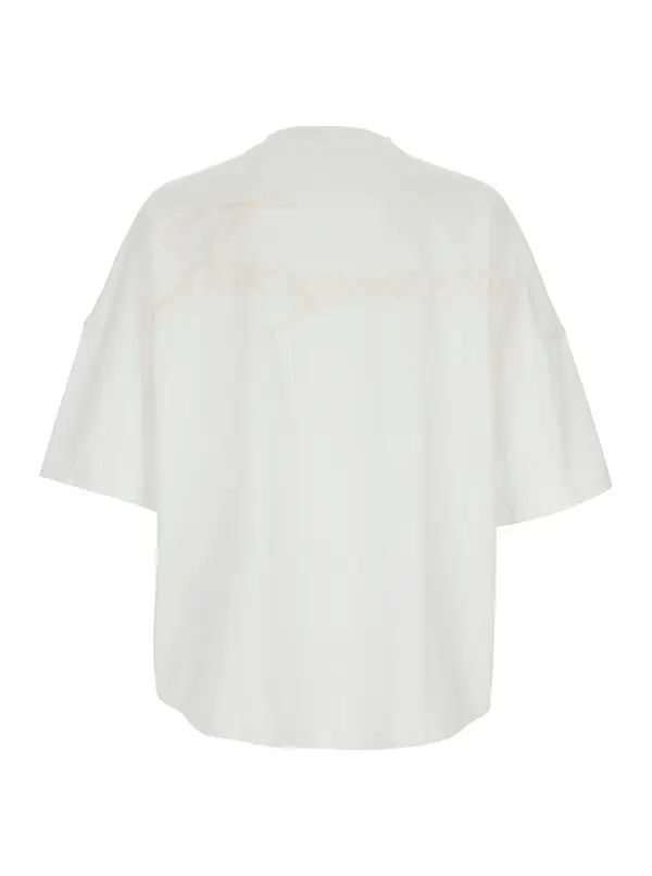 Jacquemus White 'le T-shirt Atelier' T-shirt In Cotton