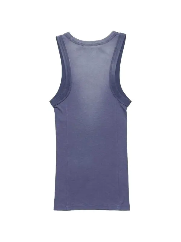 Acne Studios Ribbed Knit Tank Top With Faded Logo Print