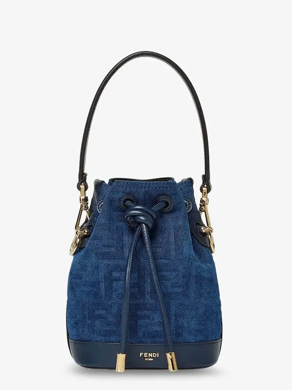 Fendi Mon Tresor Ff Flocked Denim Bucket Bag - Multicolor