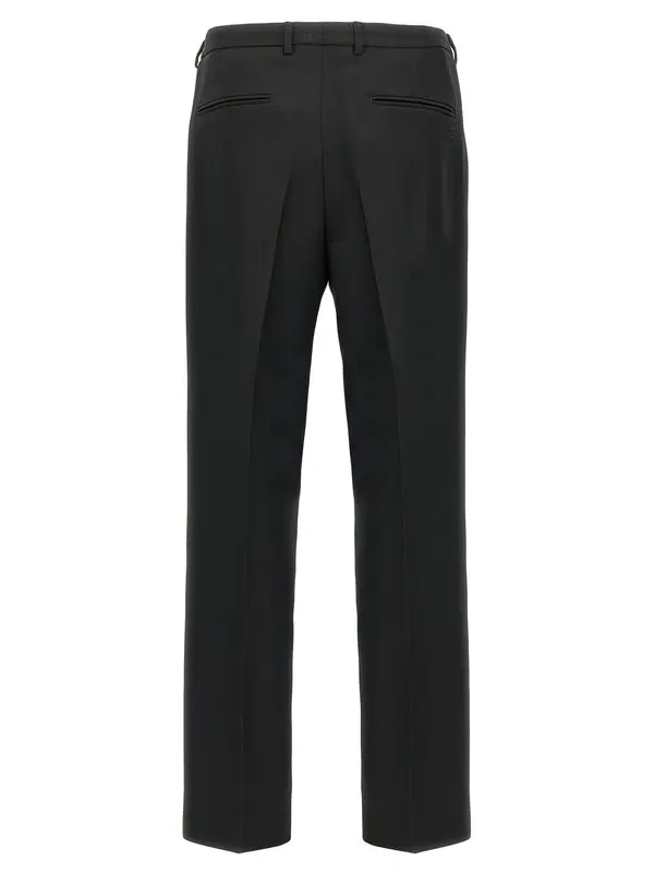 Gucci Tailored Twill Pants With Embroidered Logo