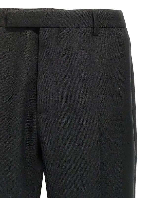 Gucci Tailored Twill Pants With Embroidered Logo