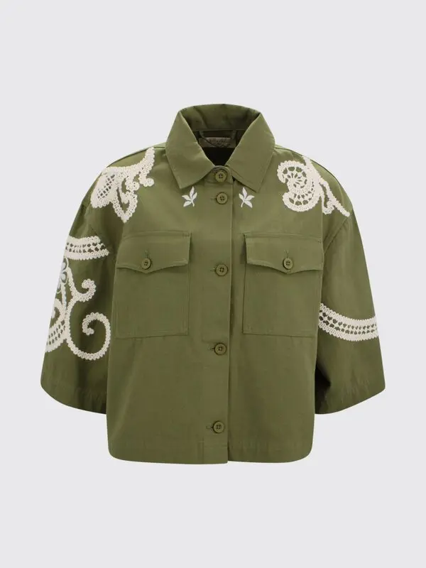 Max Mara Embroidered Cotton Jacket - Green