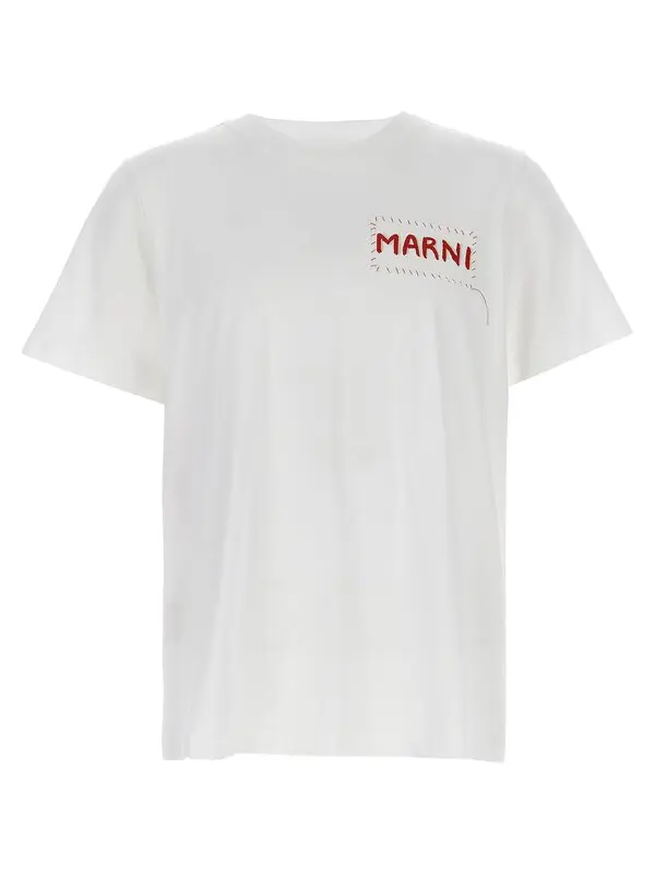 Marni Logo Patch T-shirt - White