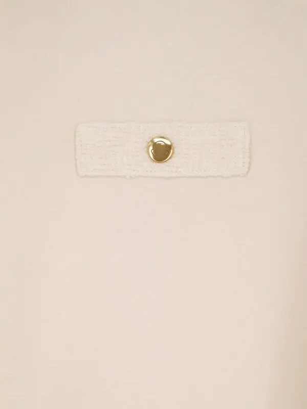 Moncler Cotton Crewneck T-shirt With Gold Button Detail