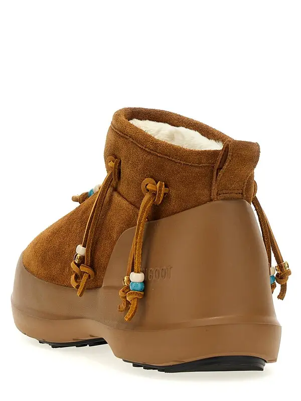 Moon Boot Luna Low Suede Beads Ankle Boots - Brown